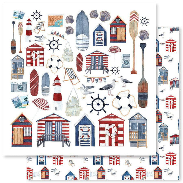 Beach Huts C 12x12 Paper (12pc Bulk Pack) 23761 – Paper Rose Studio