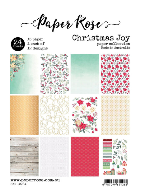Christmas Joy A5 24pc Paper Pack 19784 – Paper Rose Studio