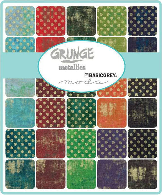 Grunge Metallics by Basic Grey Charm Pack Moda Fabrics Paper Rose Studio