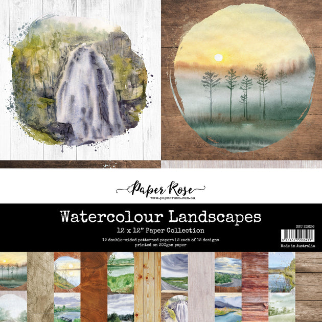 Watercolour Landscapes 12x12 Paper Collection 23626 – Paper Rose Studio
