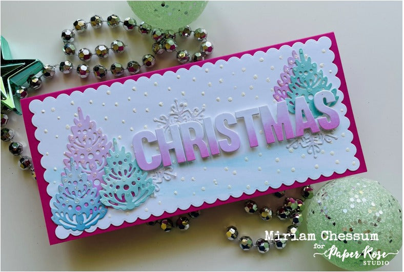Christmas Slimline Card - Miriam Chessum – Paper Rose Studio