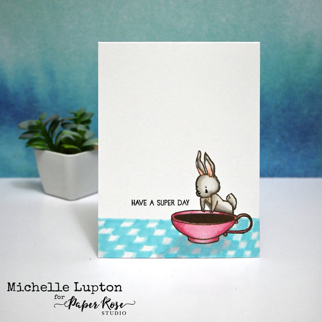 Bunny Cuppa Card - Michelle Lupton – Paper Rose Studio
