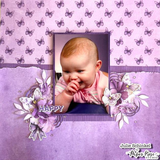Lavender & Fairies Baby Scrapbook Layout - Julie Schinkel – Paper Rose ...