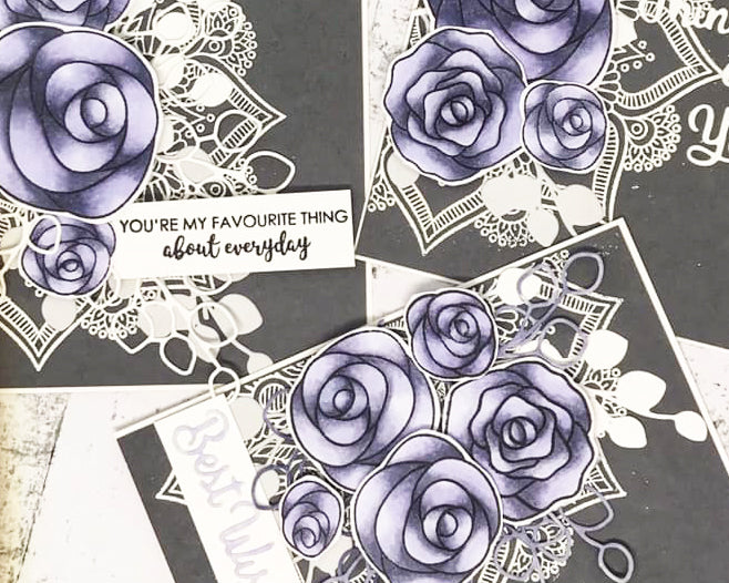 Roses in Grey & Violet Shades - Mandy Herring – Paper Rose Studio