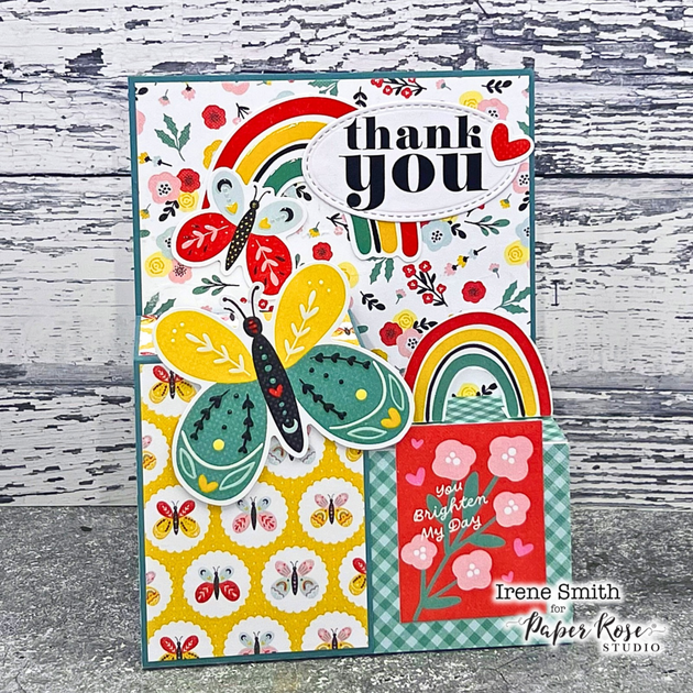 Happy Moments Fancy Fold Card - Irene Smith – Paper Rose Studio