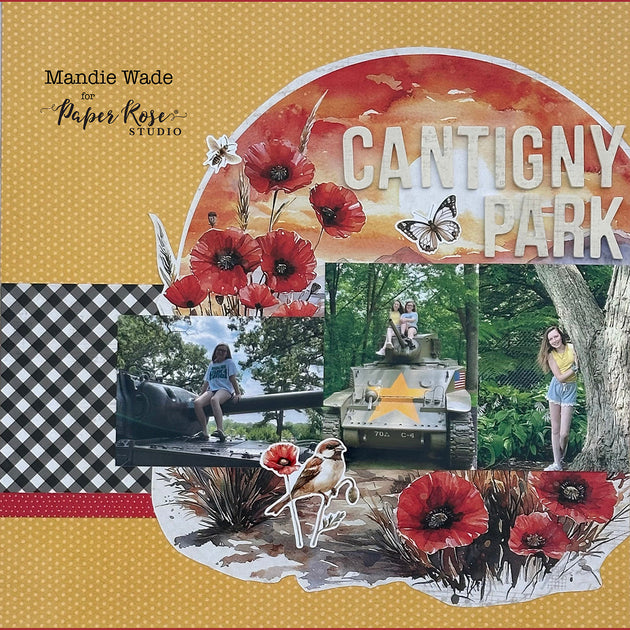 Poppy Garden Scrapbook Layout - Mandie Wade – Paper Rose Studio