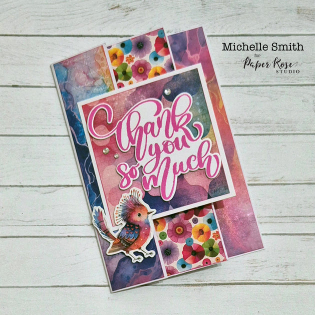 Rainbow Village Bird Fancy Fold Card - Michelle Smith – Paper Rose Studio