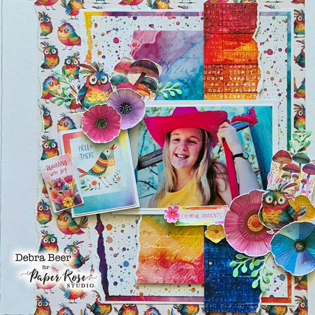 Rainbow Village Scrapbook Layout - Debra Beer – Paper Rose Studio