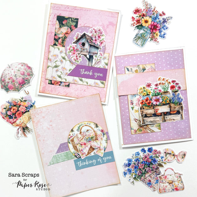 Flower Shoppe Cards - Sara Scraps – Paper Rose Studio