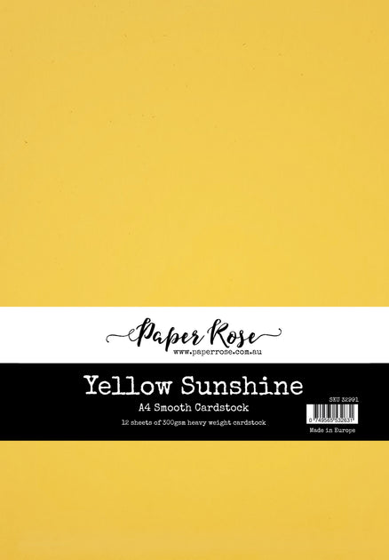 Yellow Sunshine Smooth Cardstock A4 12 sheets 32991 – Paper Rose Studio