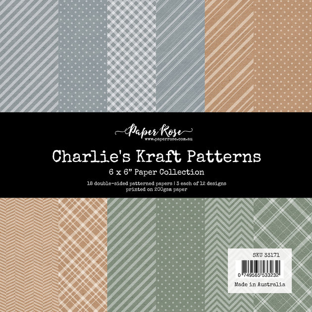 Charlie's Kraft Patterns 6x6 Paper Collection 33171 – Paper Rose Studio