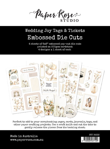 Wedding Joy Tags & Tickets Embossed Die Cuts 34332 – Paper Rose Studio