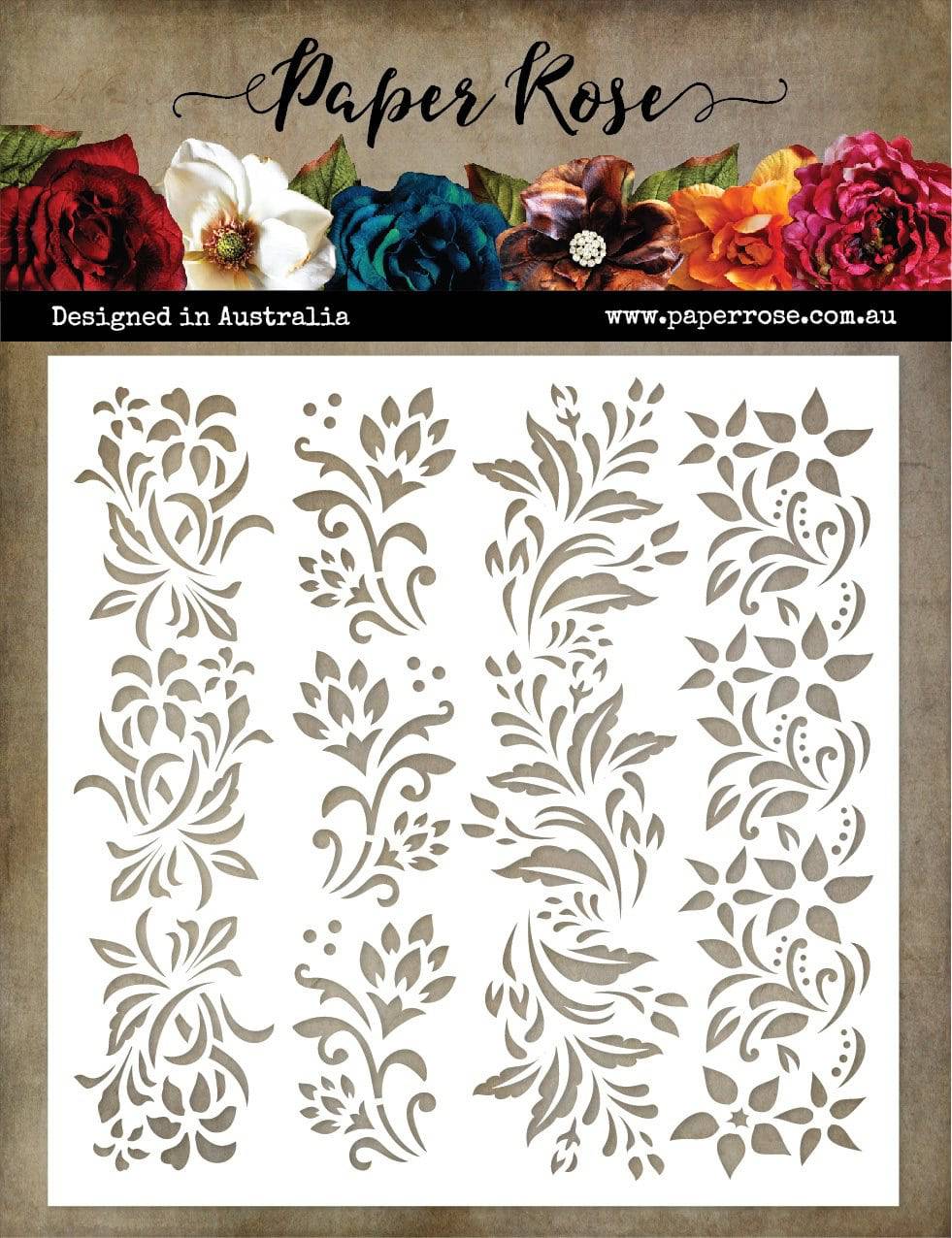 Floral Border Stencil Patterns Border Flower Reusable Stencil For Wall