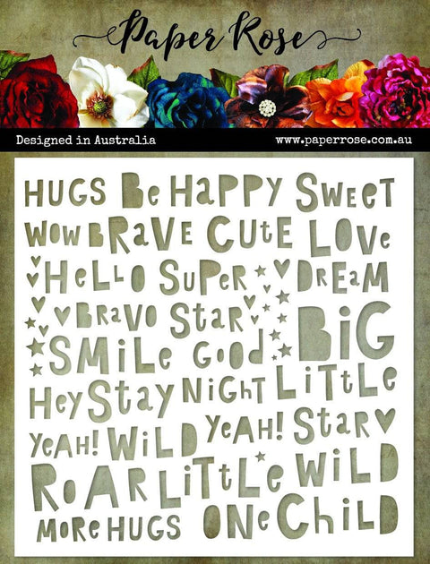 Little Tots Words 6x6" Stencil 21888 – Paper Rose Studio