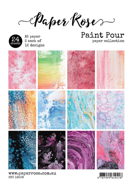 Paint Pour A5 24pc Paper Pack 19208 – Paper Rose Studio